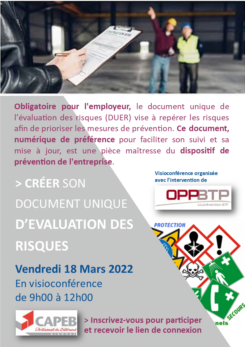 Créer son document unique des risques ・ CAPEB